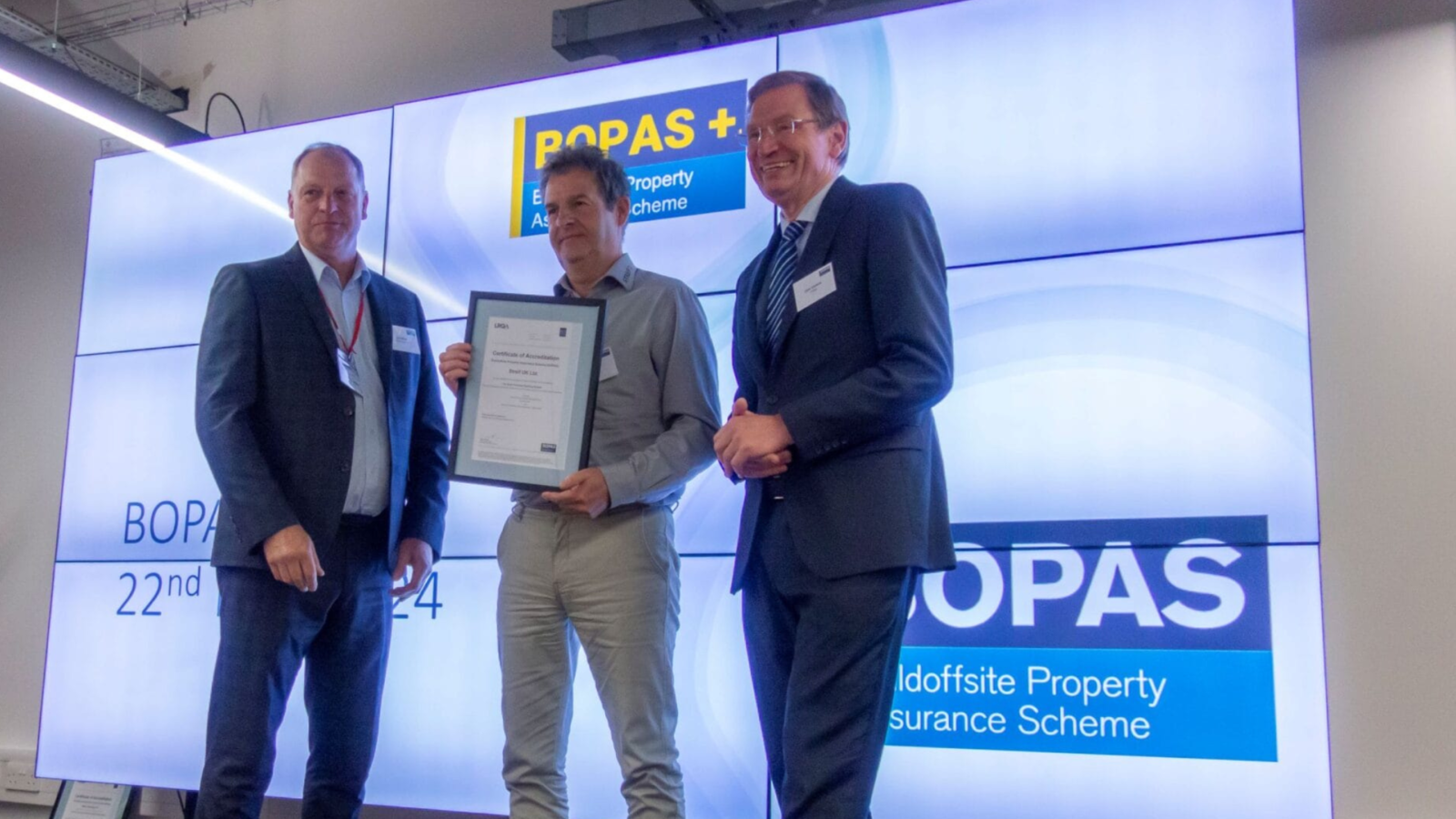 BOPAS Certificate Presented to Streif UK